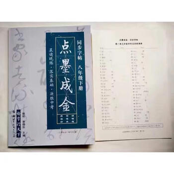点墨成金字帖 七 八年级上下册同步字帖九年级初中中考语文千字贴 八年级下册