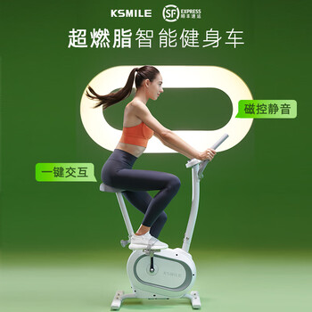 KSMILE健身车mini家用智能磁控静音小型减肥健身自行车 白色尊享版-32档阻力调节【图片 价格 品牌 报价】-京东
