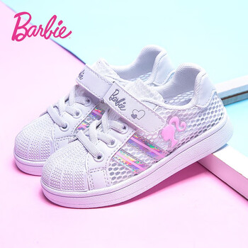 【芭比童鞋】芭比 BARBIE 童鞋 女童小白鞋儿童网鞋2022夏季女童板鞋贝壳头透气网面白色运动鞋 DA3838 白色 27码【行情 报价 ...