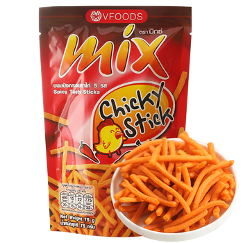 VFOODS MIX 泰国进口脆脆条 咪咪条网红小食膨化零食休闲零嘴 香辣鸡味75g*5袋【图片 价格 品牌 报价】-京东