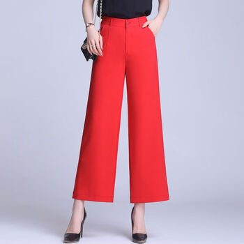 FHRU垂坠裤子夏季新款直筒阔腿裤休闲裤女宽松亚麻女裤 大红色 JD 201 31 二尺四【图片 价格 品牌 报价】-京东