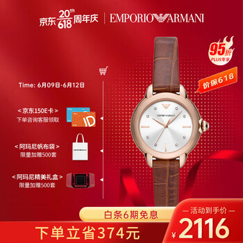 【安普里奥·阿玛尼AR11525】安普里奥·阿玛尼（Emporio Armani）手表女水晶条纹刻度潮流石英女士腕表送女友生日礼物 ...