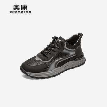 【奥康1221032000】奥康（Aokang） 男士冬季款潮流时尚休闲运动鞋男士加绒保暖舒适鞋【商场同款】 1221032000 黑 43 ...