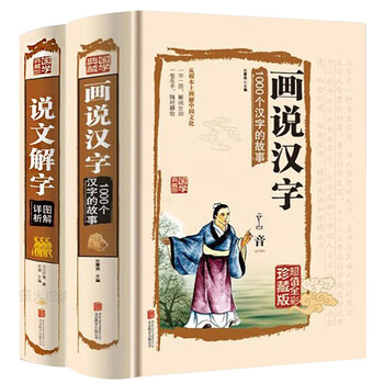 硬壳精装全套2册 说文解字注+画说汉字 国学段注彩绘彩译全译全解白话文文言文历史书籍