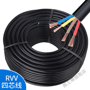 津成纯铜芯软电线电缆护套线2芯3芯4芯1.01.52.546平方三相电源线 国标RVV 4芯1.5平方 纯铜 10米【图片 价格 品牌 报价】-京东