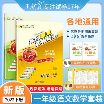 2022新版下册王朝霞小学河南专版试卷一二至六年级语文数学部编人教北师苏教版期中期末测评卷期末真题精编三四五年级河南专版试卷 一年级语文+数学（人教版）精选套装
