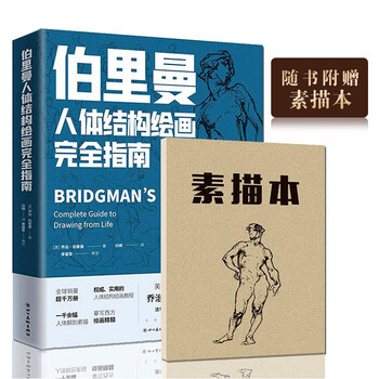 伯里曼人体结构绘画完全指南-美术专业学习绕不开的工具书，裸脊、锁线，可平摊，易临摹，赠素描本