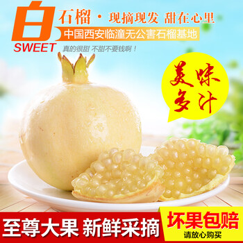 MOJY 陕西临潼大白石榴新鲜水果白花玉石籽甜大石榴产地直发 9斤 特大果 单果一斤左右【图片 价格 品牌 报价】-京东
