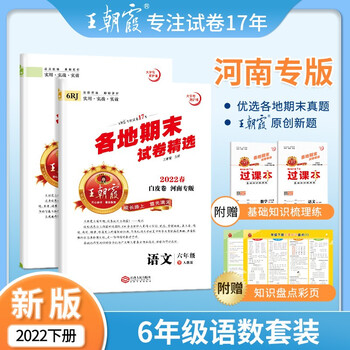 2022年新版下册王朝霞小学试卷六年级下册语文数学英语部编人教苏教北师期中期末测评卷河南专版考试中小学教辅 六年级（语文+数学）人教版套装