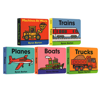 交通工具5册 Trucks/Trains/Planes/Boats/Machines 情境纸板书