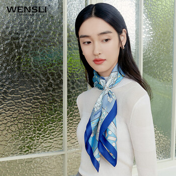 【万事利星座传说】万事利（WENSLI）丝巾真丝100%桑蚕丝绸中方巾围巾送礼物女士母亲妈妈老师中秋节生日礼盒装 星座传说 蓝色【行情 报价 ...