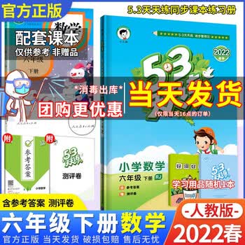 2022新版53天天练六年级下册数学人教版RJ六年级下数学5.3五三天天练六年级5+3同步练习