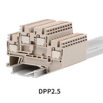 町洋DP2.5平方紫铜连接直插式导轨PT2.5快速免工具接线端子排 DPP2.5【图片 价格 品牌 报价】-京东