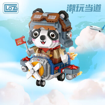 俐智（Loz）LOZ俐智微颗粒积木拼装玩具潮玩国粹梦想家系列熊猫兔年生日礼物 8121熊猫飞行员【图片 价格 品牌 报价】-京东