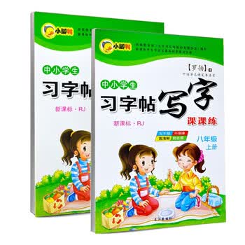 中小学生新课程标准人教版上册下册 一二三四五六七八年级中小学生练字帖 写字课课 罗扬楷书习字帖练字贴 八年级上下2册