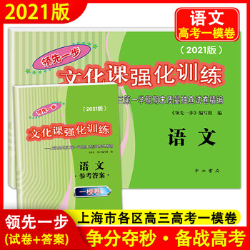 2021版领先一步 上海高考一模卷语文（试卷+答案）文化课强化训练 上海市各区高中高三学期期末