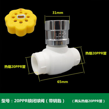 维御PPR磁性锁闭阀门4分20暖气1寸32带锁球阀6分25热熔自来水管总开关 20PPR锁闭球阀(带钥匙)【图片 价格 品牌 报价】-京东