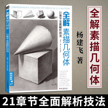 全解素描几何体：21章节全面解析技法 石膏几何体结构静物临摹范本书 初级入门零基础教材 杨建飞主编 铅笔手绘画册素描书几何形体自学入门 正版