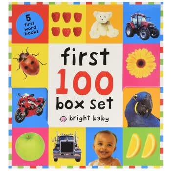 现货First 100 Box Set，第壹本100个 套装（字母，数字，单词，动物，卡车）原版英文