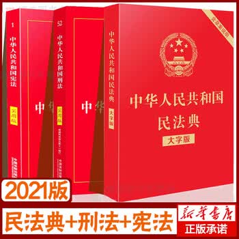 宪法+刑法+民法典2021年版正版全套3册 版法律书籍全套 中华人民共和国宪法实用版刑法典中国法制出版社刑法修正案