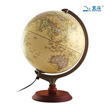 【出版社代发】G2504 25cm中英文浮雕灯光地球仪(仿古版)