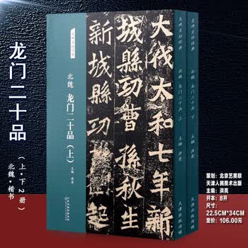 北魏龙门二十品（上下2册）名碑名帖经典彩色放大本楷书字帖硬笔钢笔软笔毛笔书法临摹练字贴简体旁注
