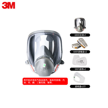 【3M6800】3M 6800+6001全面型防毒面具 防农药汽车喷漆化工消毒 防有机蒸气 喷漆面罩防尘化工 七件套【行情 报价 价格 评测】-京东