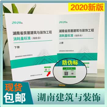 官方正版速发 2020湖南省消耗量定额 湖南招投标预算定额 定额工具书 湖南定额定额工具书 书籍 2020湖南省房屋建筑与装饰工程消耗量2本