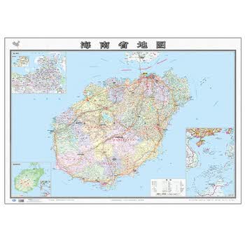2022年 海南省地图 政区交通地形 1.1米*0.8米 不带挂杆