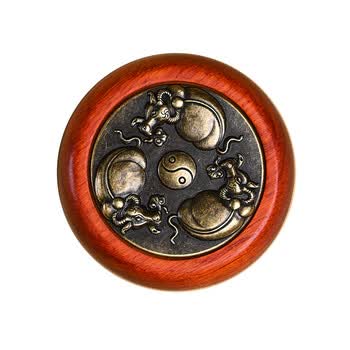 牛气冲天扭转乾坤紫檀双面转黄铜纯铜转钱手把件牛年赚钱转钱手把件男士 牛转乾坤手把件