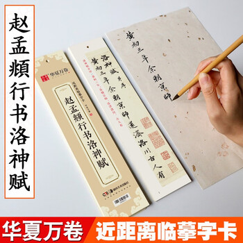 赵孟頫行书洛神赋 近距离临摹字卡 高清墨迹版古贴对照临摹碑帖临帖卡赵体行书硬笔毛笔入门字帖 华夏万卷