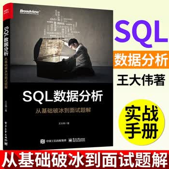 SQL数据分析 从基础破冰到面试题解 王大伟 电子工业出版社SQL 数据分析的实战手册SQL 语法知识 SQL数据分析基础进阶