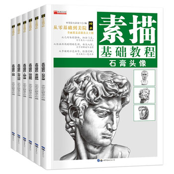 全套6册素描基础教程单体组合几何体静人物石膏头像新手入门 自学知识技法临摹手绘画画册