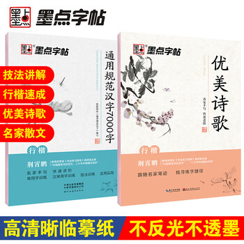 墨点字帖 行楷字帖钢笔字帖通用规范汉字7000字+优美诗歌(2本套装）
