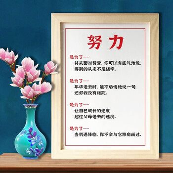 写给儿子的话 激励孩子独立上进女儿励志书画书房摆台挂墙画框学生座右铭实木相框UTK UTK26努力是为了什么 A5(可摆可挂)