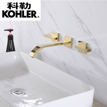 科勒金色萝瑞K-14602T墙出水台盆入墙式暗装预埋洗脸盆冷热水龙头 金色【图片 价格 品牌 报价】-京东