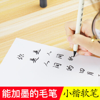 钢笔式软笔秀丽笔新毛笔小楷书法初学者软头笔可加墨签名练字笔便携式抄经描红宣纸专用笔仿毛笔狼毫兼毫 小楷 2支笔