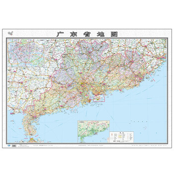 2022年 中国分省地图 107*76厘米 无折痕版 覆膜防水墙贴挂图 广东省地图