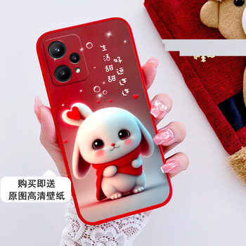 OPPOK10X手机壳PGGM10兔子K10X硅胶0pop k10x可爱0pp0 k10X卡通 中国红-好运连连（壳+全屏膜）【图片 价格 ...