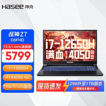 神舟（Hasee） 战神Z7/Z8系列英特尔酷睿处理器高性能4G/6G/8G独显设计师吃鸡游戏本学生笔记本电脑 Z7D6 FHD:i7/4050/16G/512G【图片 价格 品牌 报价】-京东