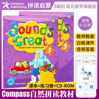 进口原版 Sounds Great 小学英语phonics自然拼读教材课程美语字母发音音标 5级别（字母元音组合）