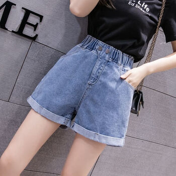 EPWO牛仔短裤女2023夏季韩版破洞宽松显瘦辣妹阔腿热裤子 802#浅蓝色 M[建议95-105斤]【图片 价格 品牌 报价】-京东