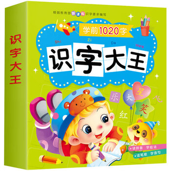 宝宝早教认知卡片幼儿园看图识字卡片3-6岁学龄前儿童启蒙认字卡 识字大王1020字 单册
