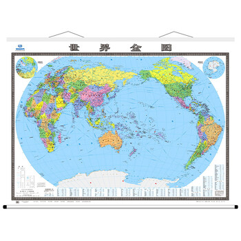 2019全新世界地图挂图卷轴挂绳世界全图 2米x1.5米精品挂图 世界政区图