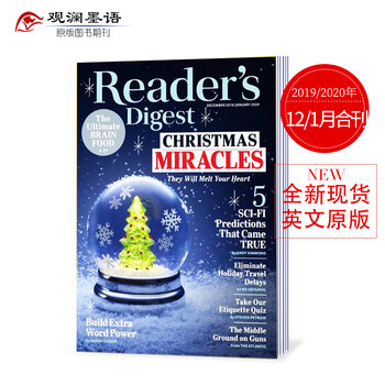 Reader's Digest 美国版读者文摘杂志小开本 单本/多期文学文摘期刊杂志英语英文杂志 2019年12月/2020年1月合刊