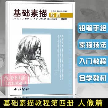 基础素描教程第四册人像篇 铅笔手绘人像结构素描画画技法零基础教程 成人学生素描绘画美术入门透视素描速写静物临摹技法教材书