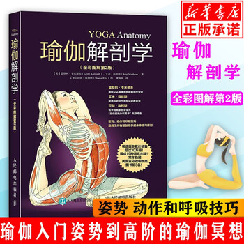 【包邮现货】瑜伽解剖学(全彩图解第2版) 瑜伽教练推荐的瑜伽书籍，初级入门 瑜伽经 减肥塑身养颜