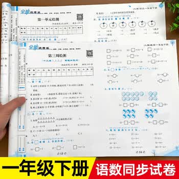 一1年级下册试卷测试卷语文数学全套两册全能练考卷单元同步期中期末名校名卷练习题人教版练同步测试卷 红色