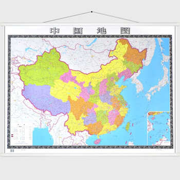 【高清精装】2022年 中国地图挂图  高清 约1.5米*1.1米商务办公室家用行政 政区交通图