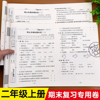 二年级试卷 二年级上册期末综合考试测试卷 期末总复习人教版语文数学试卷练习题全套期末冲刺100分 小学上学期总复习资料必刷真题卷复习卷子思维训练同步练习卷子 【语数两本】二年级上册期末冲刺试卷